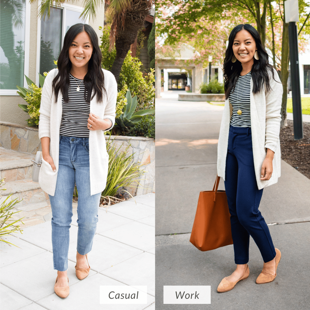 Casual vs. Work Outfit Lifestyle Example - Putting Me Together