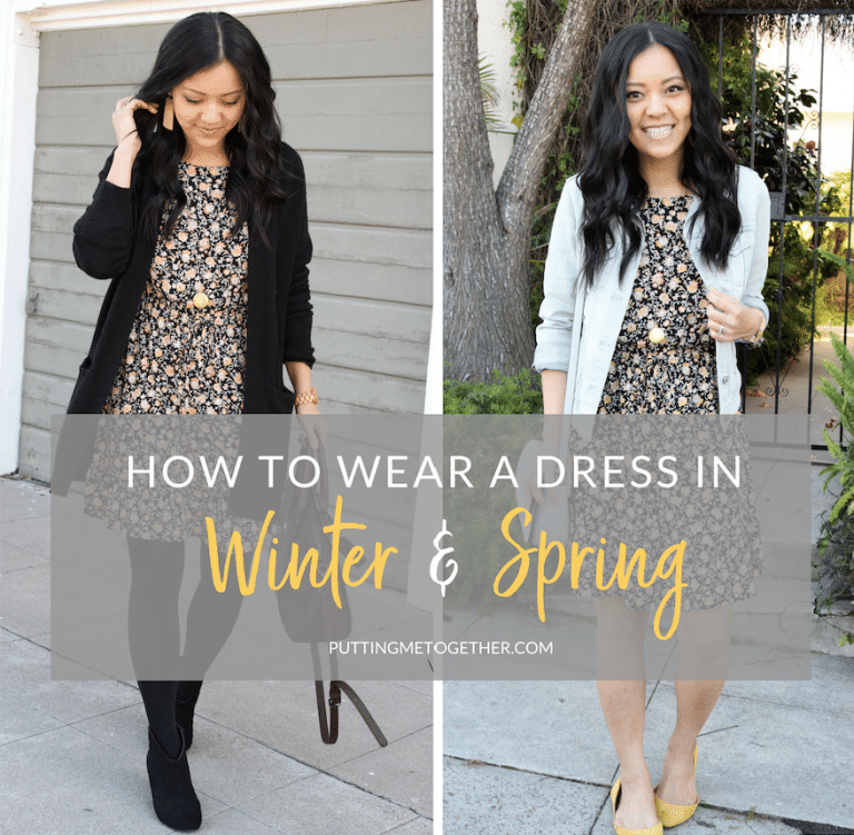 How to Wear a Dress in Different Seasons: Black Floral Print Two Ways