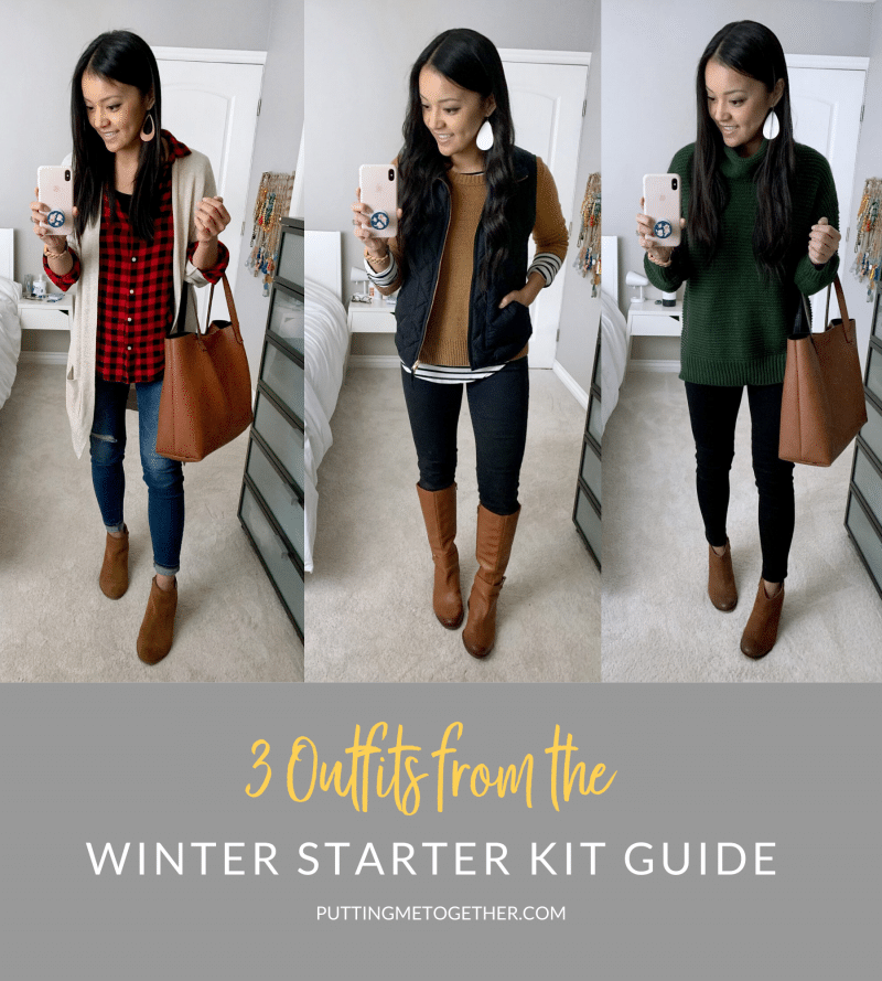 3 Casual Winter Outfits From the Winter Starter Kit Wardrobe Guide