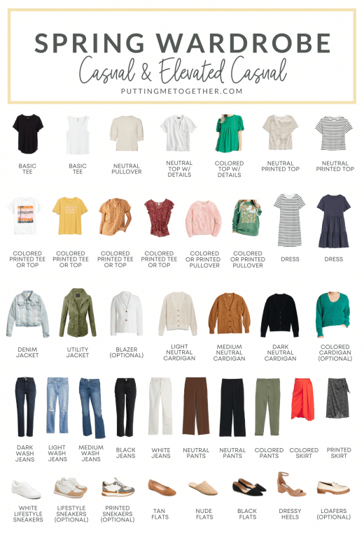 Casual / Elevated Casual Spring Wardrobe (into 100+ Outfits!)