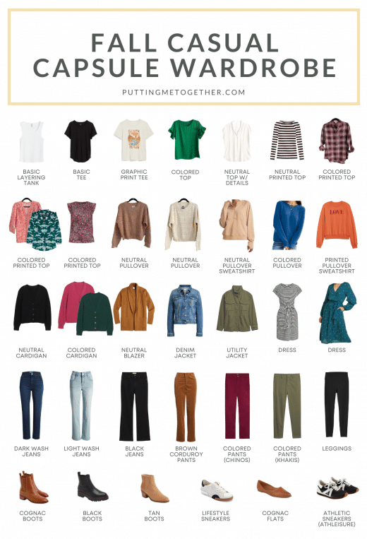 Casual Fall Capsule Wardrobe for 2023: 28 Pieces to 96 Outfits