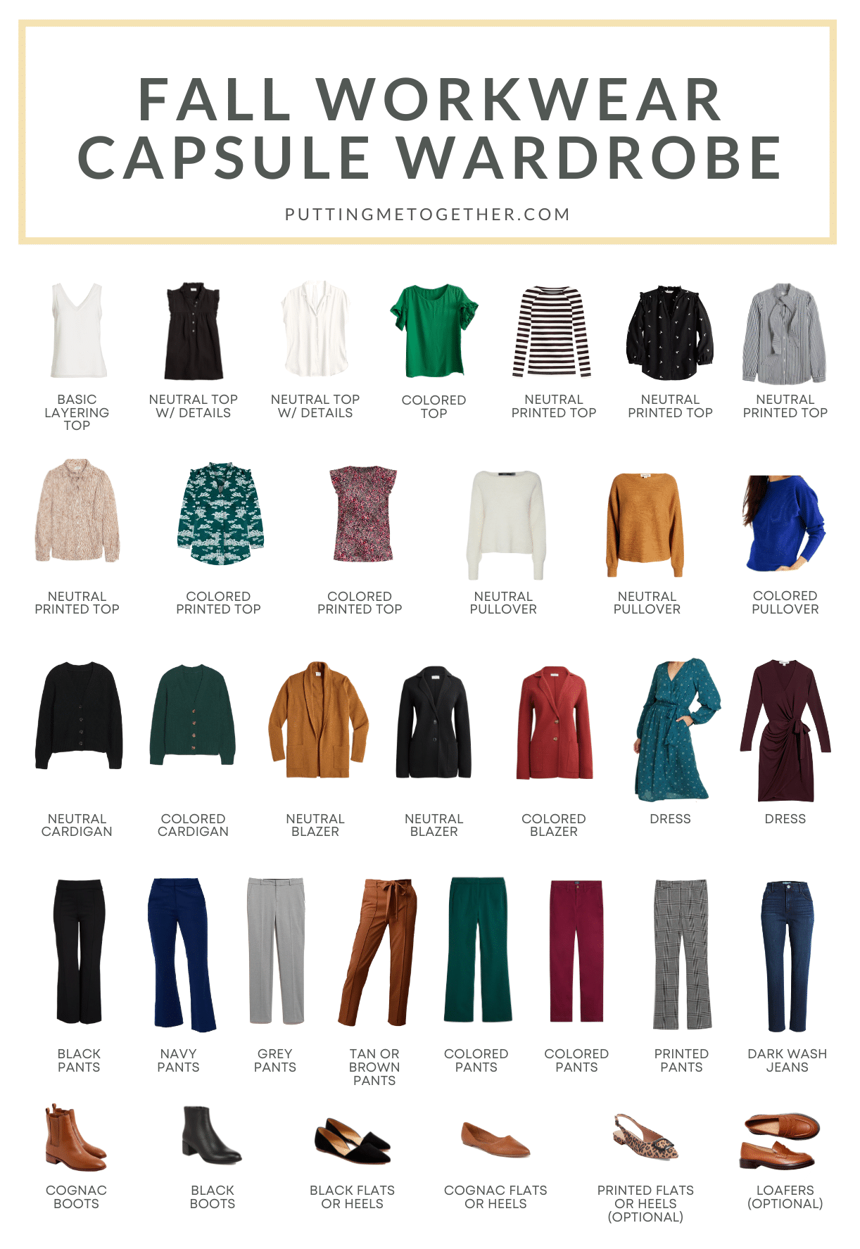 Fall Capsule Wardrobe for Work: 28 Pieces to 87 Outfits