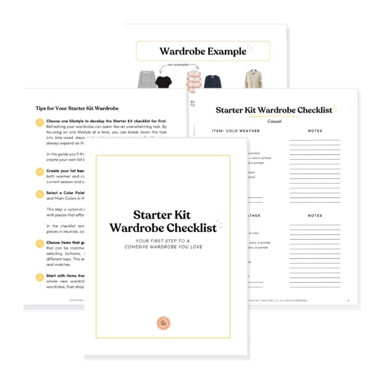 The Easy to Use Wardrobe: FREE Starter Kit Wardrobe Checklist