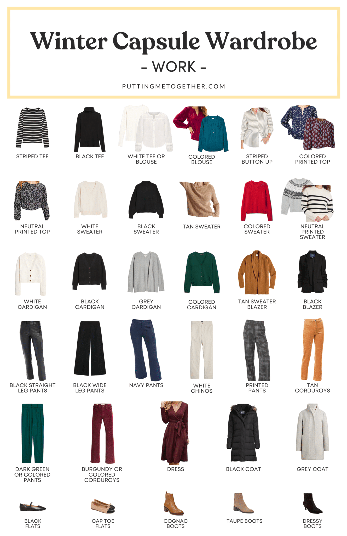 Winter Work Capsule Wardrobe - 29 Pieces Into 66 Outfits!